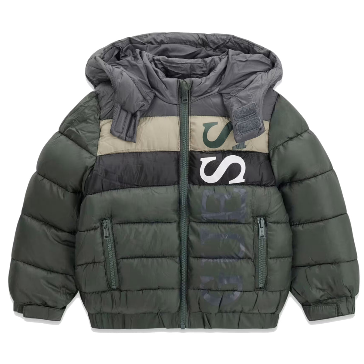 Giubbino verde Guess da bambino HOODED PADDED LS PUFFER N5BL09WEGY0F8K ...